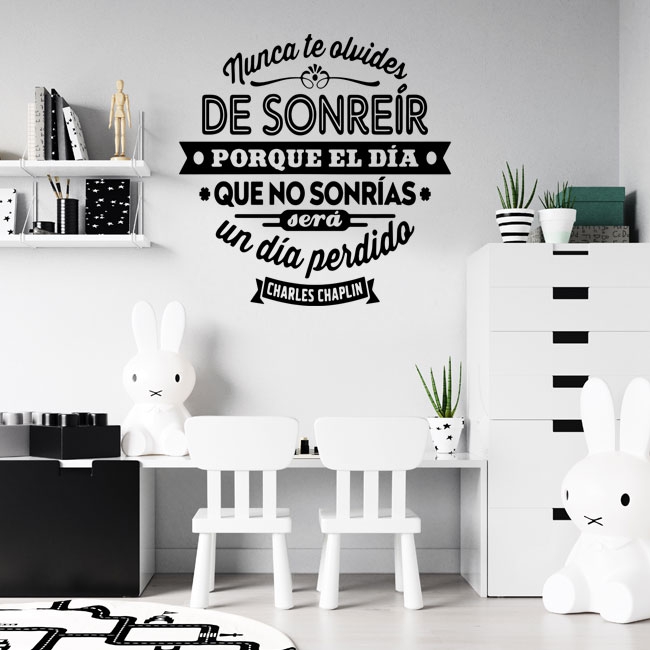 🥇 Vinyles expression de motivation charlie chaplin 🥇